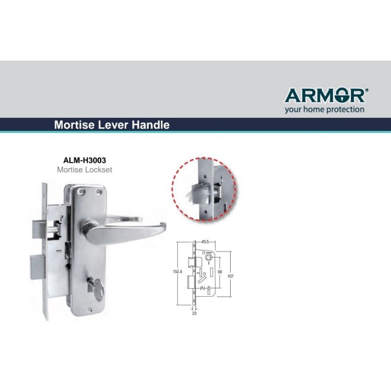 Armor ALM-H3003 Mortise Lever Handle Lockset | Shopee Malaysia