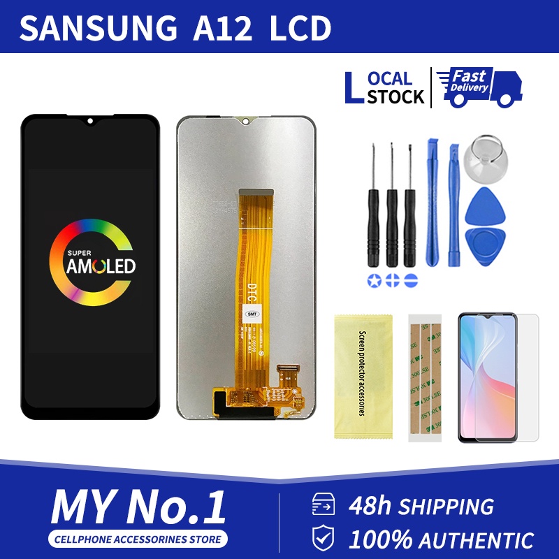 Original Lcd With Frame For Samsung A12 A125 Lcd Display Touch Screen Digitizer Assembly