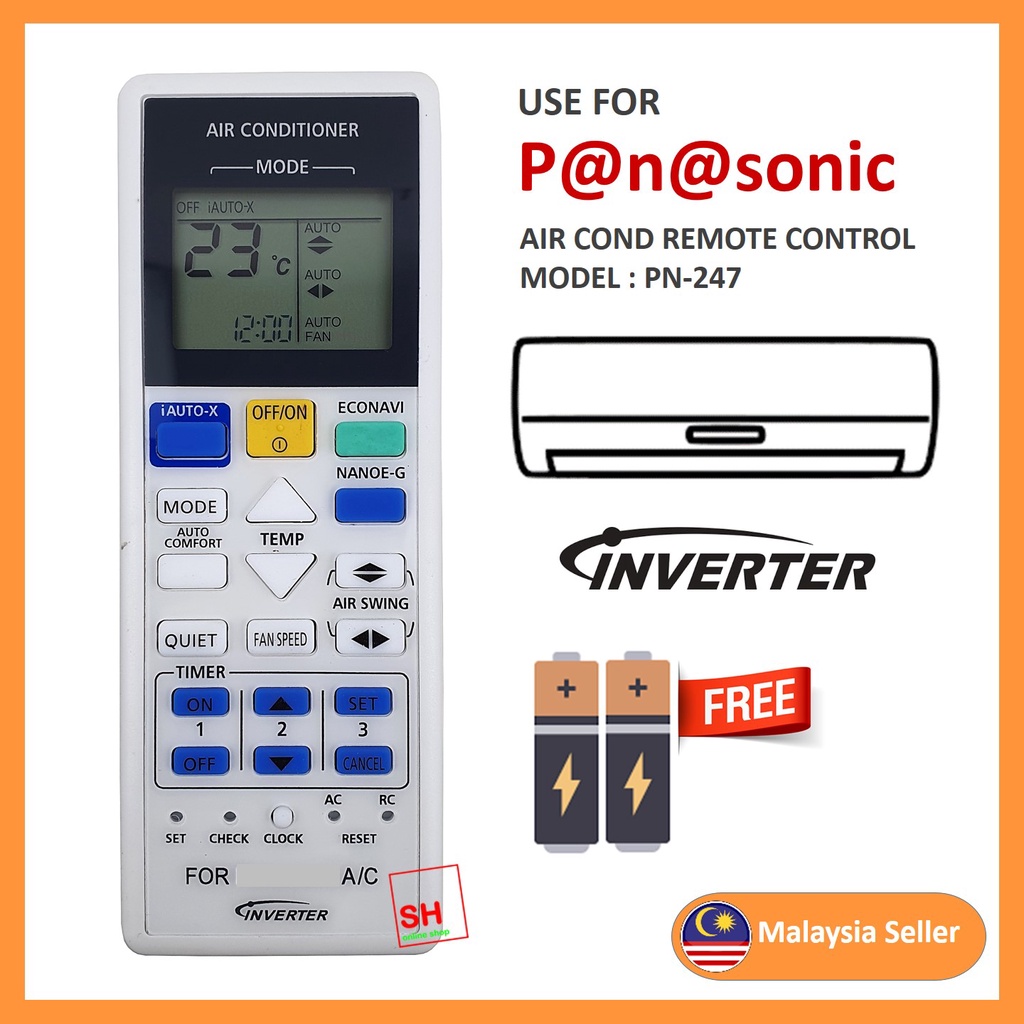 Suitable Panasonic Inverter PN-247 Air Conditioner Air Cond Remote ...