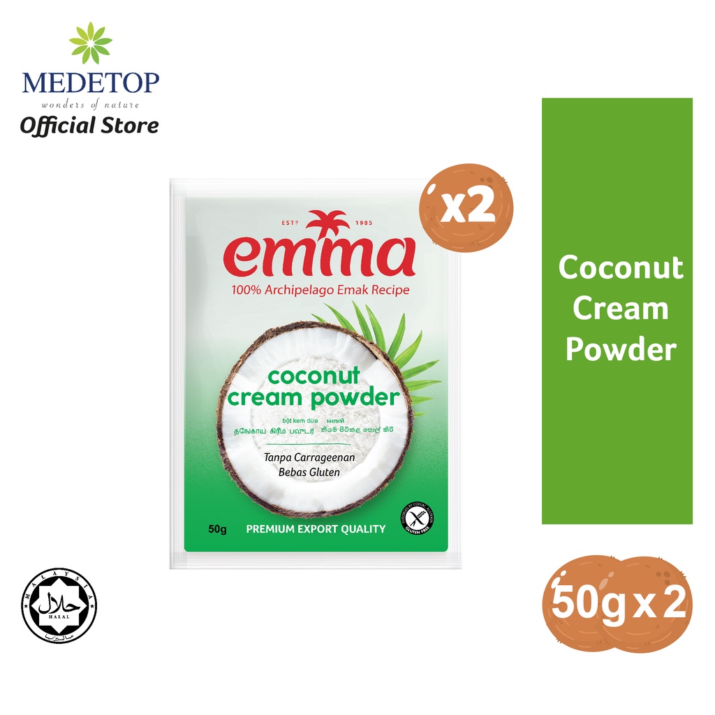Coconut Cream Powder Emma 2 x 50g / Serbuk Krim Kelapa, Serbuk Kelapa ...