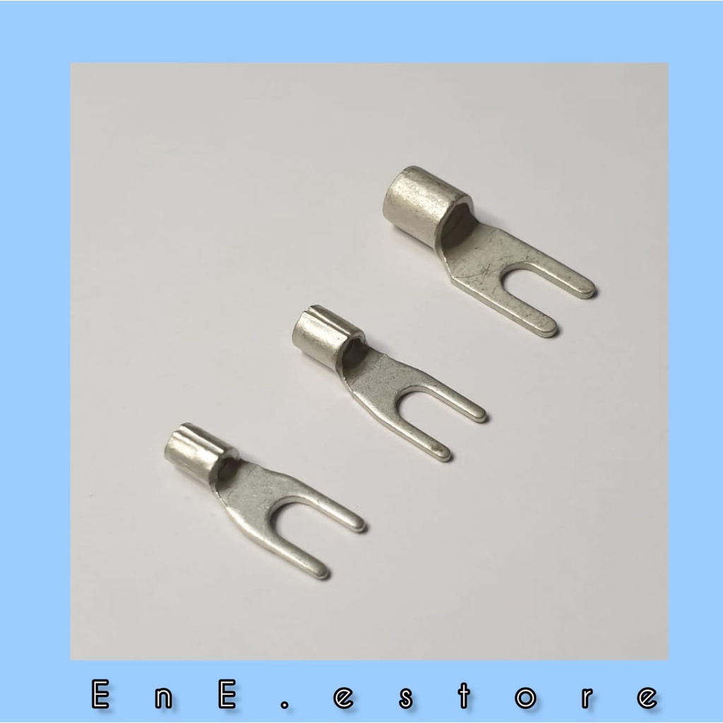 [100PCS/PACK] NON INSULATED SPADE [FORK] LUG TERMINAL 1.5MM / 2.5MM / 5 ...