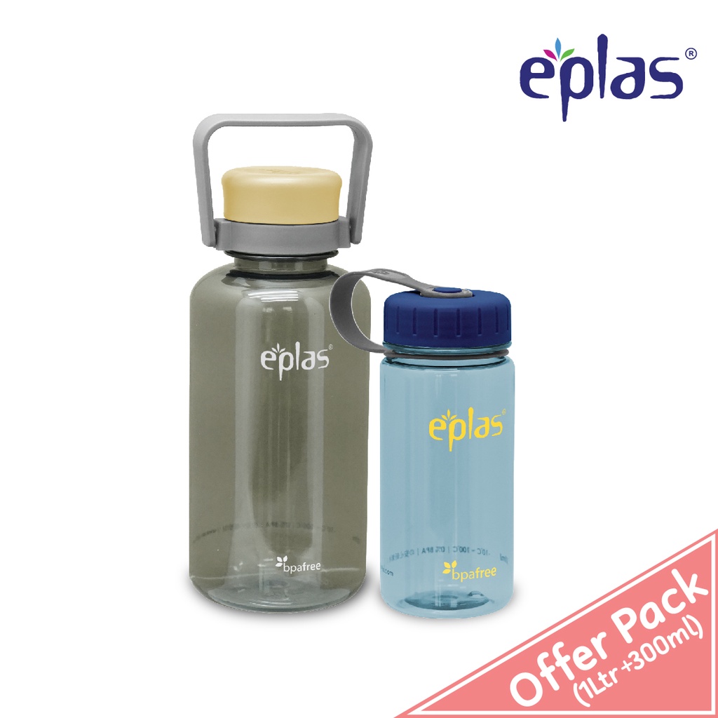 EPLAS OFFER PACK 2 In 1 300+1000ml Water Bottle Set, Drinking Tumbler ...