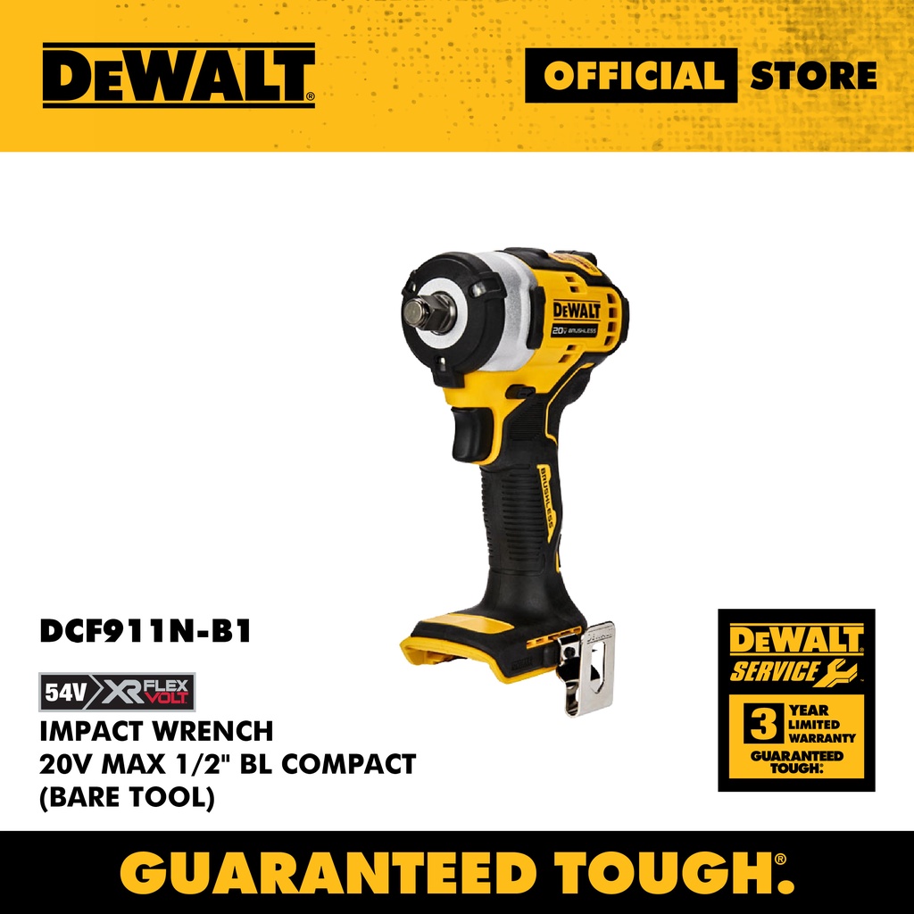 Dewalt DCF911N-B1 20V Max 1/2" BL Compact Impact Wrench- Bare Tool | Shopee Malaysia