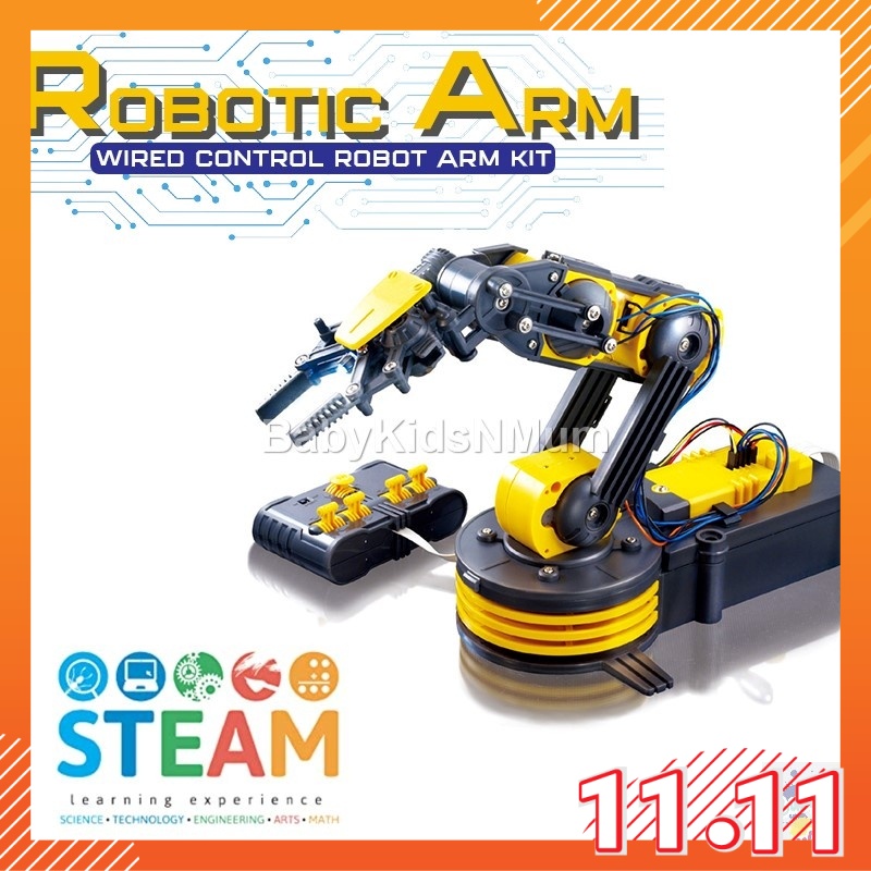 DIY Robotic Arm Robot Wired Control Robot Arm Kit Early Education Steam ...