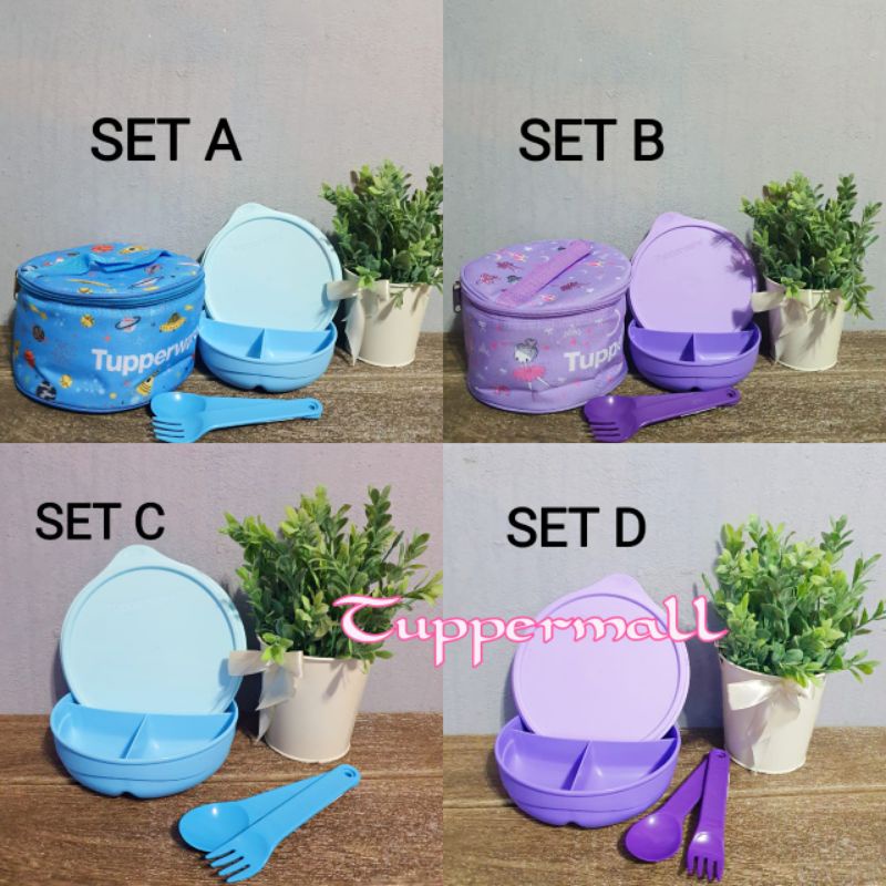 Tupperware Kids Lunch Set Purple / Blue | Shopee Malaysia