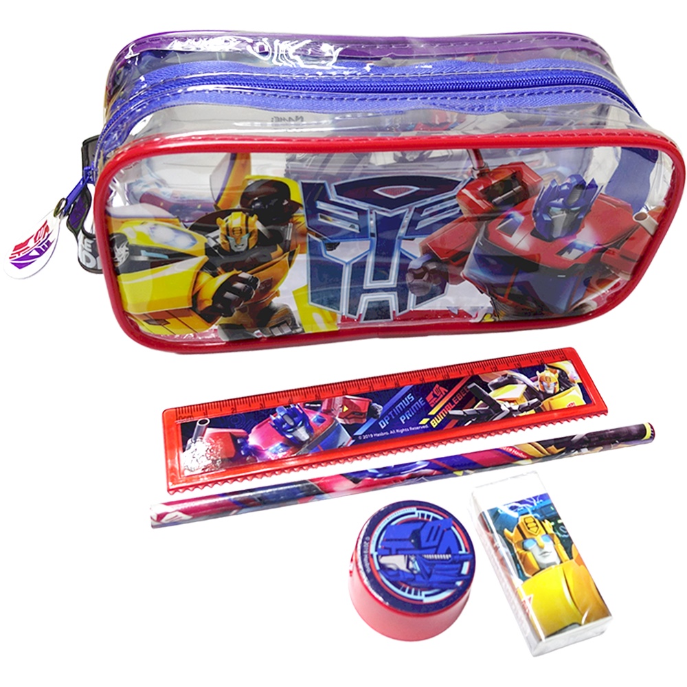 Hasbro Transformers Bumblebee & Optimus Prime Pencil Box Case Bag with ...