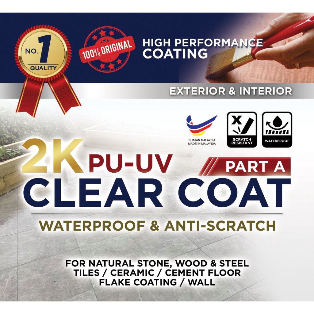 5L 2K PU-UV CLEAR PU EPOXY COAT WATERPROOF UV-PROTECTION /2K POLYURETHANE / EXTERIOR PU CLEAR 5L ...