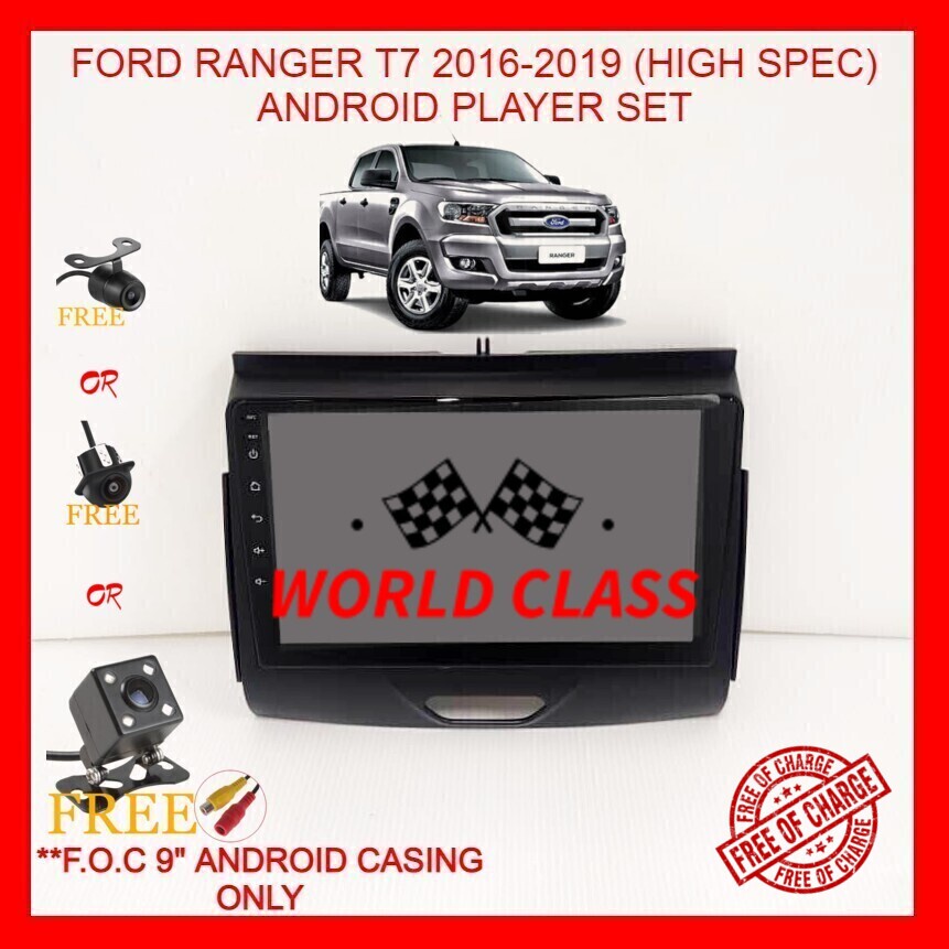 FORD RANGER T7 2016-2019 (HIGH SPEC) 9" ANDROID IPS PLAYER 2.5D WITH ...
