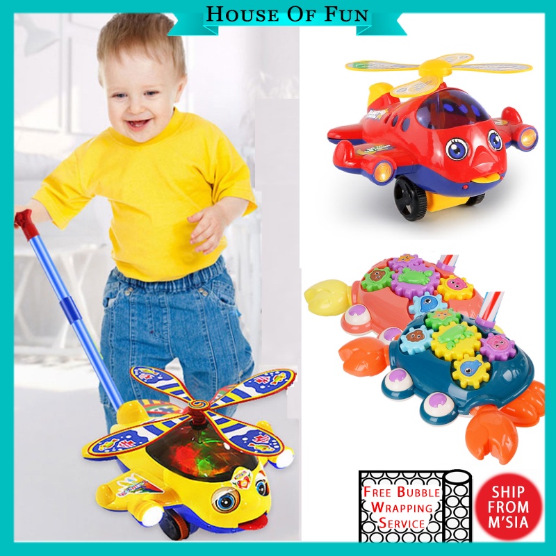 Push and Pull Toys Wheel Car Walker Toys Hand Pushing Mainan untuk ...