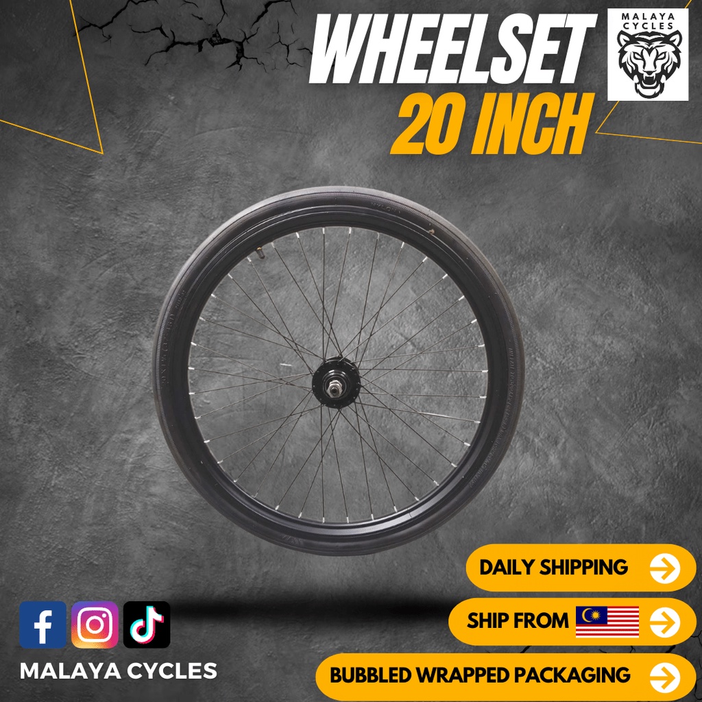 Folding 20 inch Bicycle Rim and Tyre Tire Full Set 20 inch Tayar ...