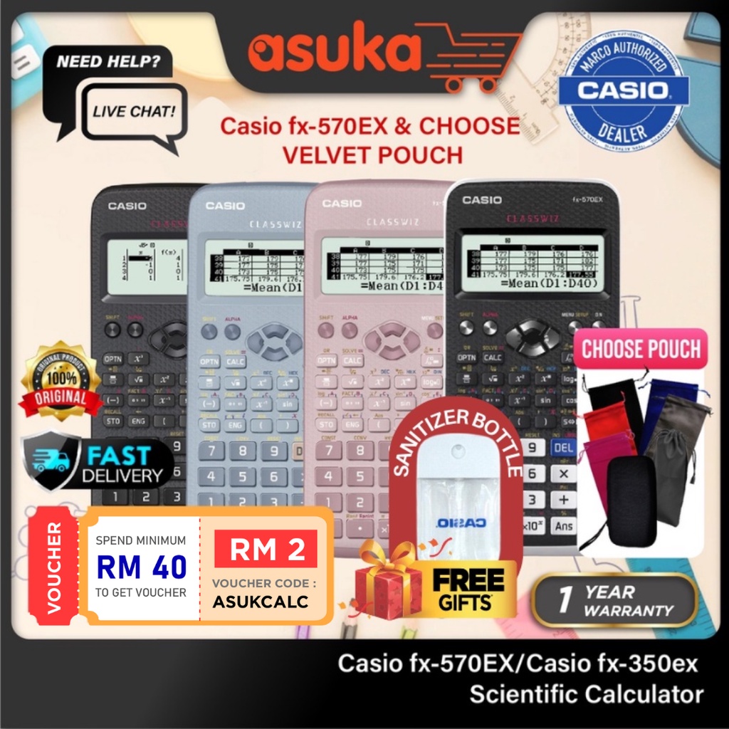 Casio fx-570EX / Casio Black fx-350ex Scientific Calculator Genuine ...