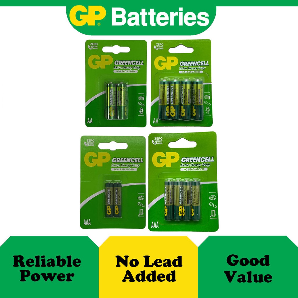 (Original) GP Greencell AAA / AA Battery ( 2pcs / 4pcs ) | Shopee Malaysia