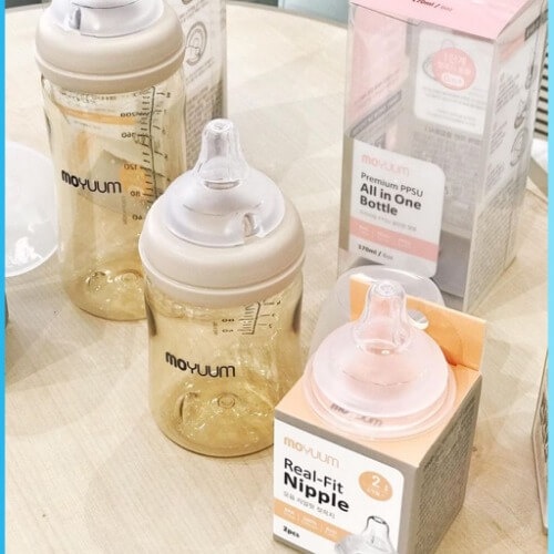 Moyuum Daisy milk bottle, Moyuum Cloud, Moyuum Camel, Moyuum plain Korean yellow for baby 170ml ...
