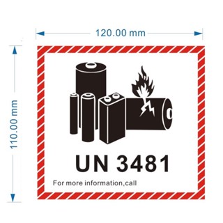Lithium Ion Battery UN3481 UN3480 UN3490 Air Shipment Caution Sticker ...