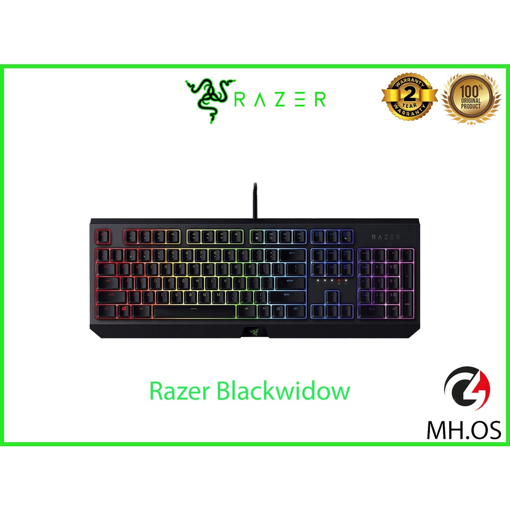 Razer Blackwidow Gaming Keyboard with Razer Green Mechanical Switches ...