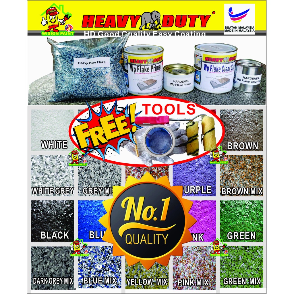 ( RM168.90!!) HEAVY DUTY Full Set Epoxy Colour Flake Coating ( FREE ...