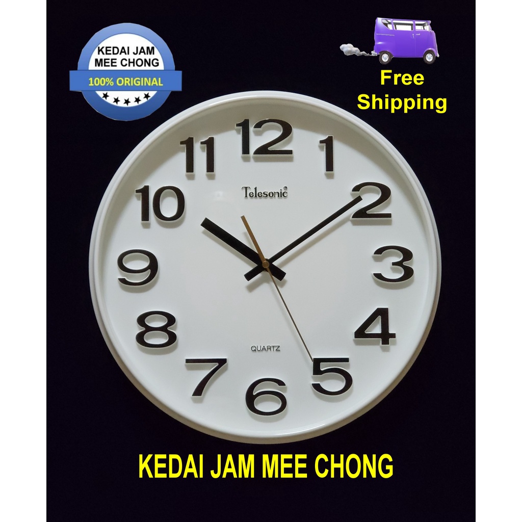 clock-100-original-telesonic-q6687-1-white-case-3d-number-dial-wall