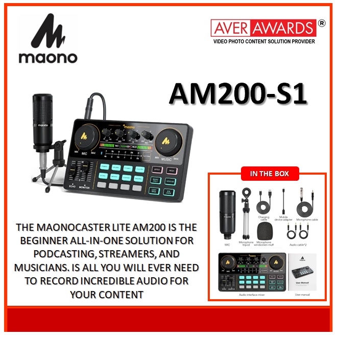 Maono Monocaster Lite AU-AM200S1 Condenser Microphone Kit | Shopee Malaysia