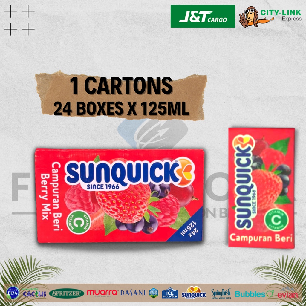 Sunquick Mix Berry Kotak Juice Drink 1 Carton (24 x 125 ml) with FAST ...