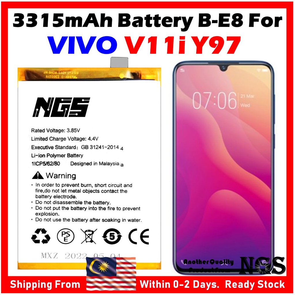 Orl Ngs Brand 3315mah Battery B E8 Compatible For Vivo V11i 1806 Vivo