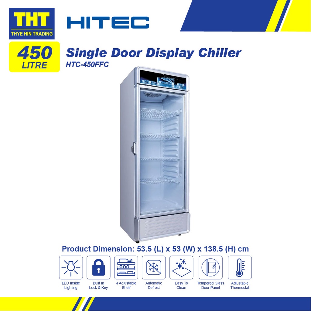 Hitec 450L Display Chiller Showcase Frost Free HTC450FFC | Shopee Malaysia