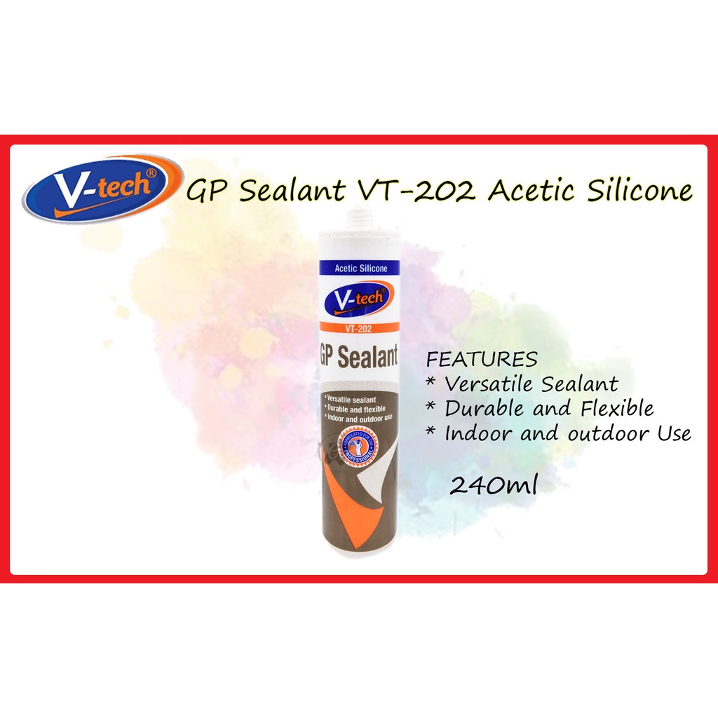VTech VT-202 General Purpose Acetic Silicone Sealant Silicone 240ml ...