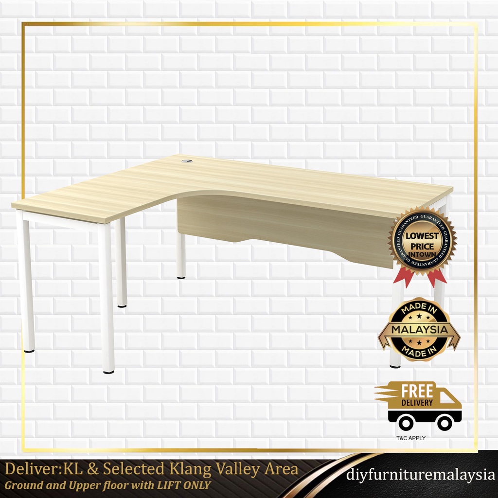 Superior Compact Office Table L-shaped | Meja Pejabat | Office Table ...