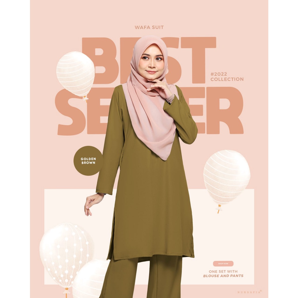 PLUS SIZE (4XL-6XL)- nursafia WAFA SUIT- DESIGN JUBAH DAN SELUAR -putih ...
