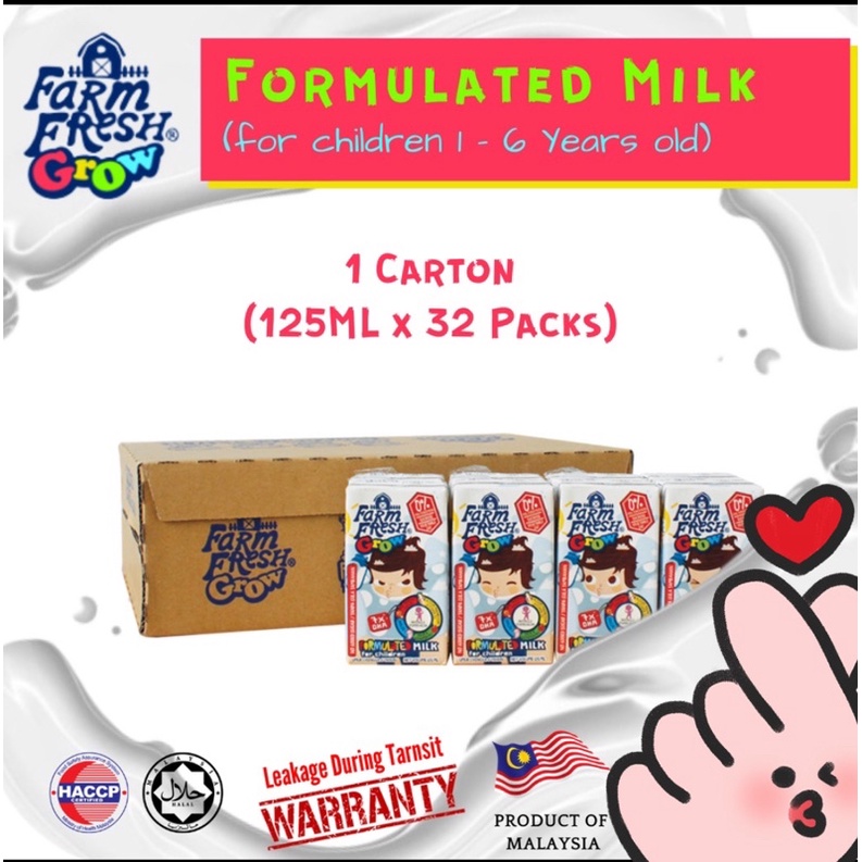 Farm Fresh UHT Grow formulaed milk (125ml x 32) | Shopee Malaysia