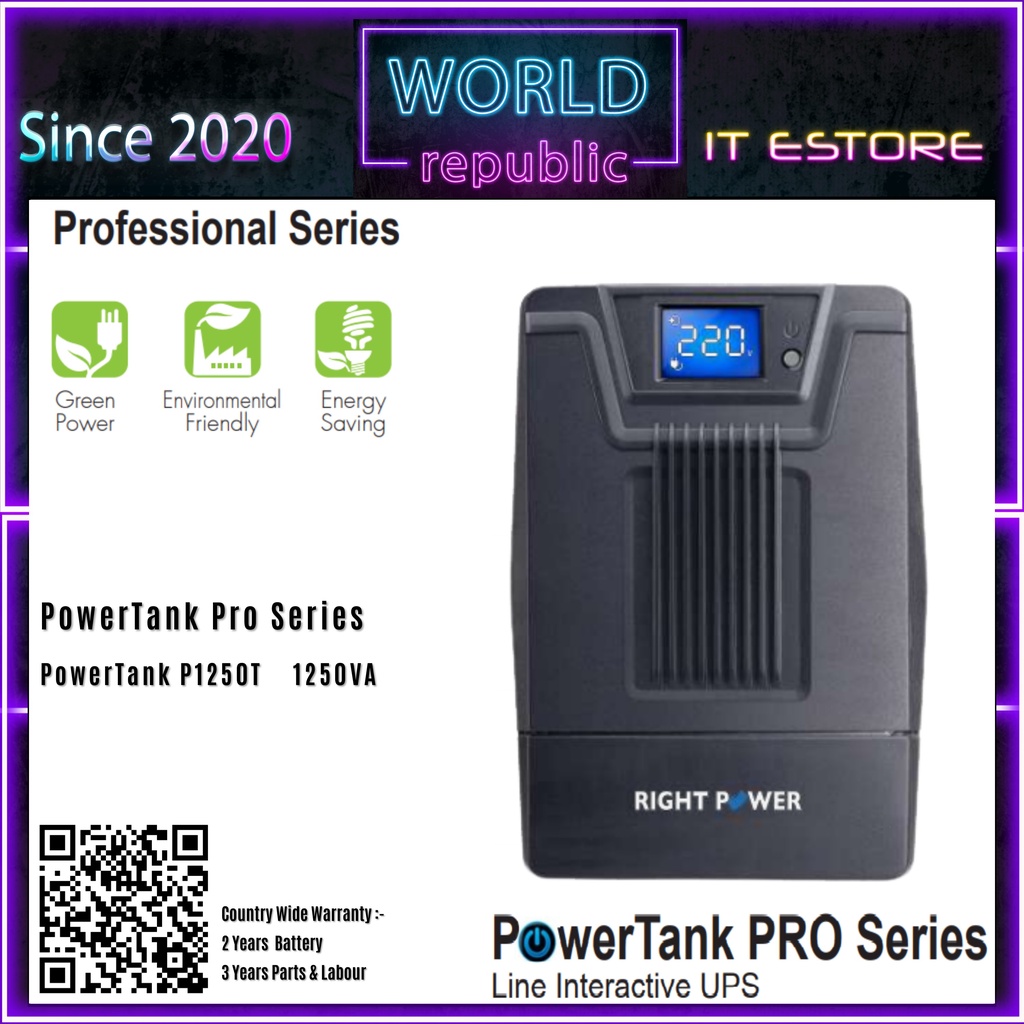 Right Power P1250T - PowerTank PRO P1250T - 1250VA - UPS & Stabilizers ...