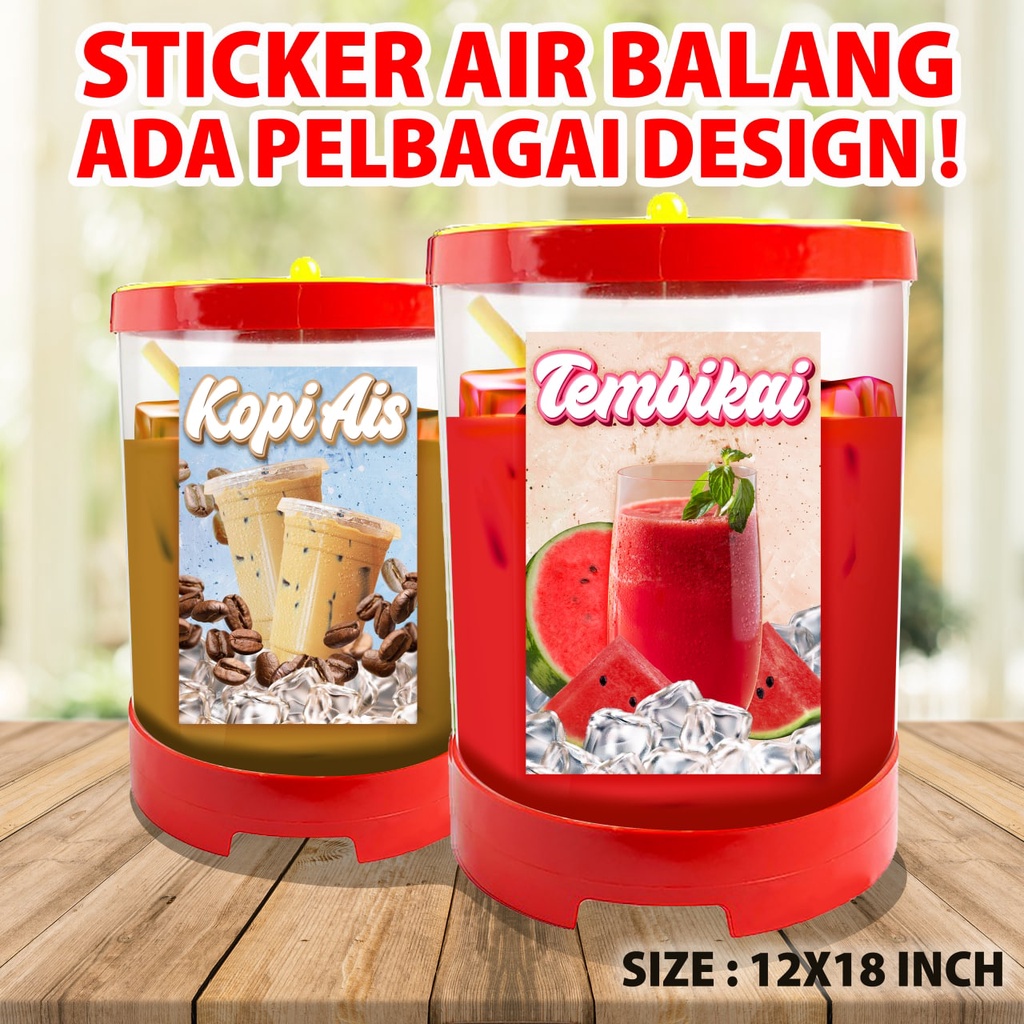 Sticker Air Balang Kalis Air Waterproof Saiz 12x18 Inch (Boleh Custom ...