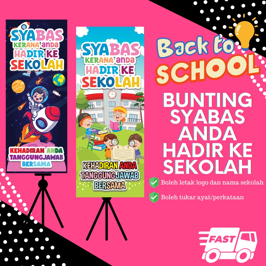 Bunting Syabas Anda Hadir Ke Sekolah Streamer Back to School | Shopee ...