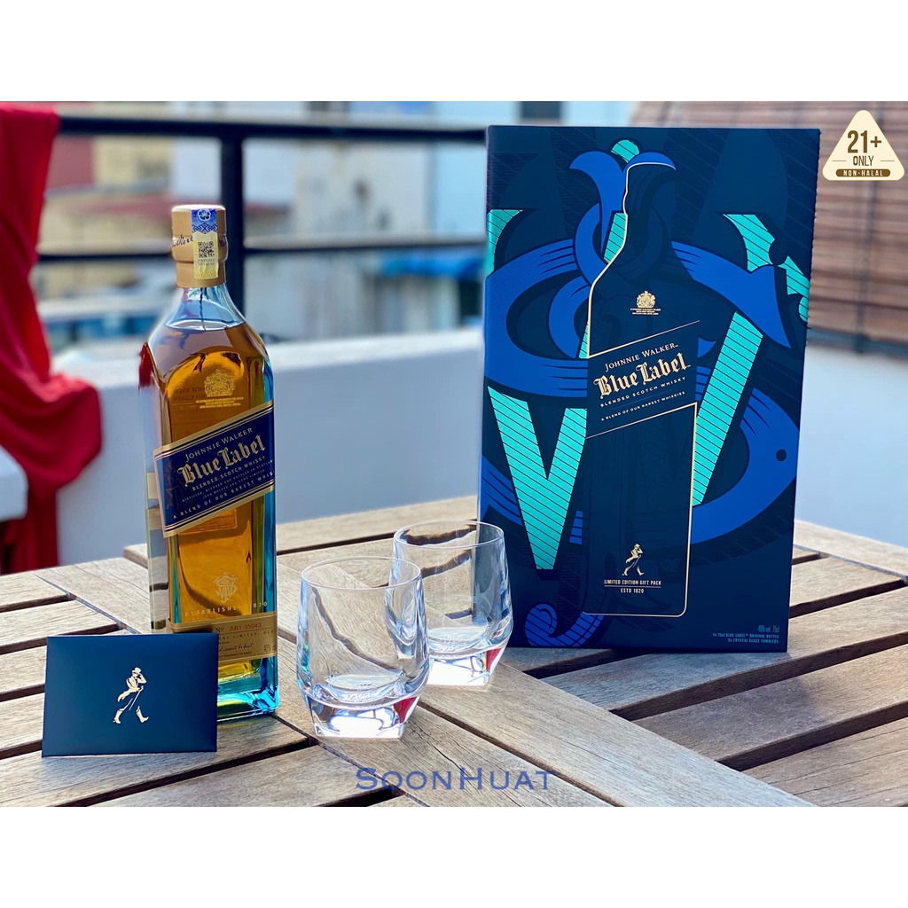 Johnnie Walker Blue Label with Crystal Glass Gift Pack | Shopee Malaysia