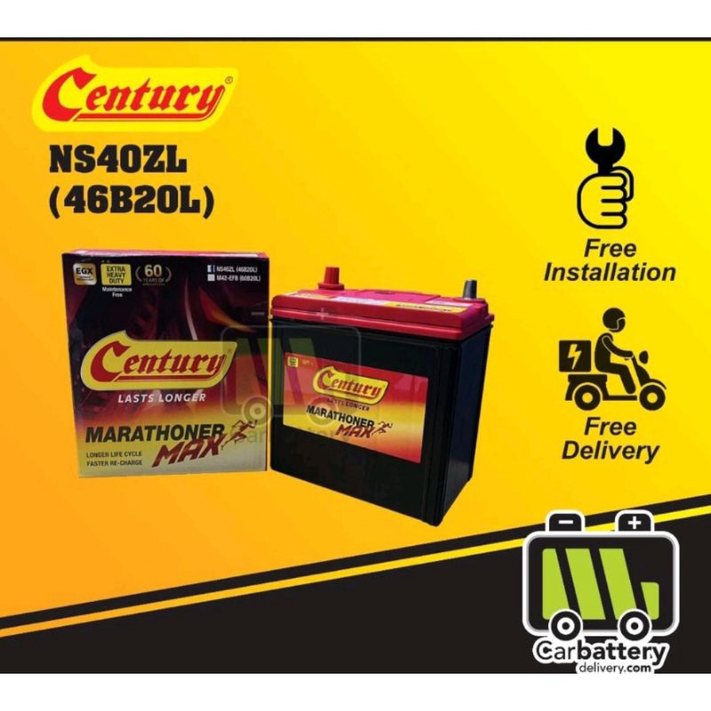 CENTURY MARATHONER MAX NS40/NS60/NS70 Bateri Kereta | Shopee Malaysia