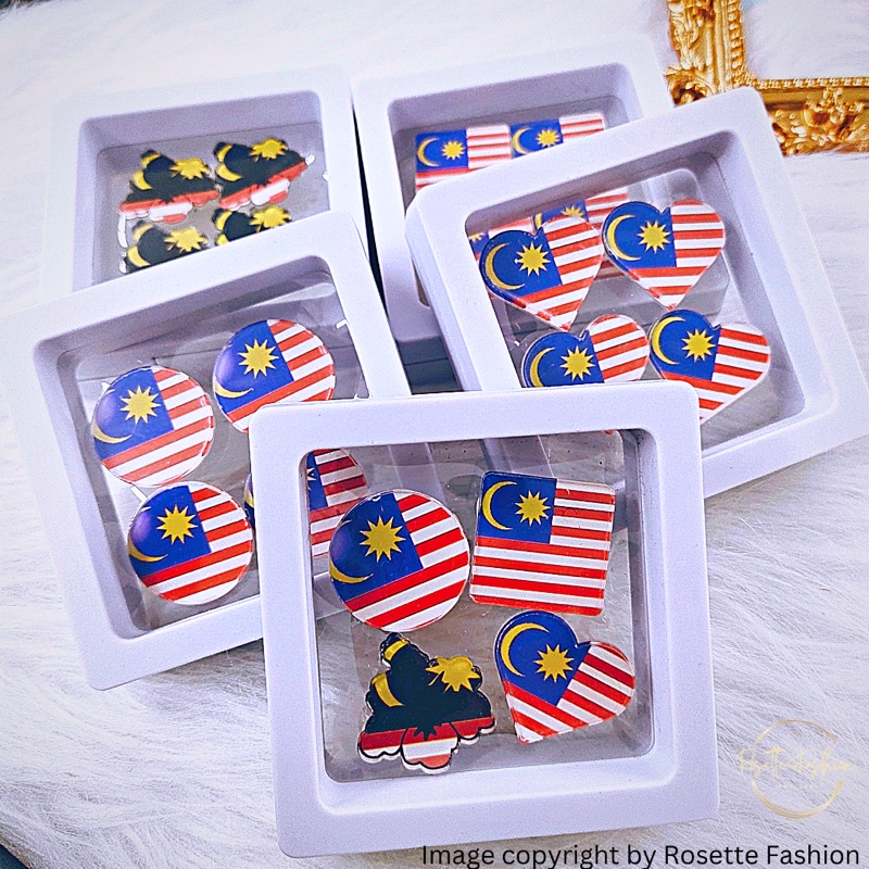 Baby Brooch Pin Tudung Bendera Malaysia Brooch Bunga Merdeka Kerongsang ...