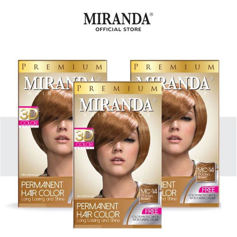 MIRANDA HAIR COLOR mc14 golden brown 30ml | Shopee Malaysia