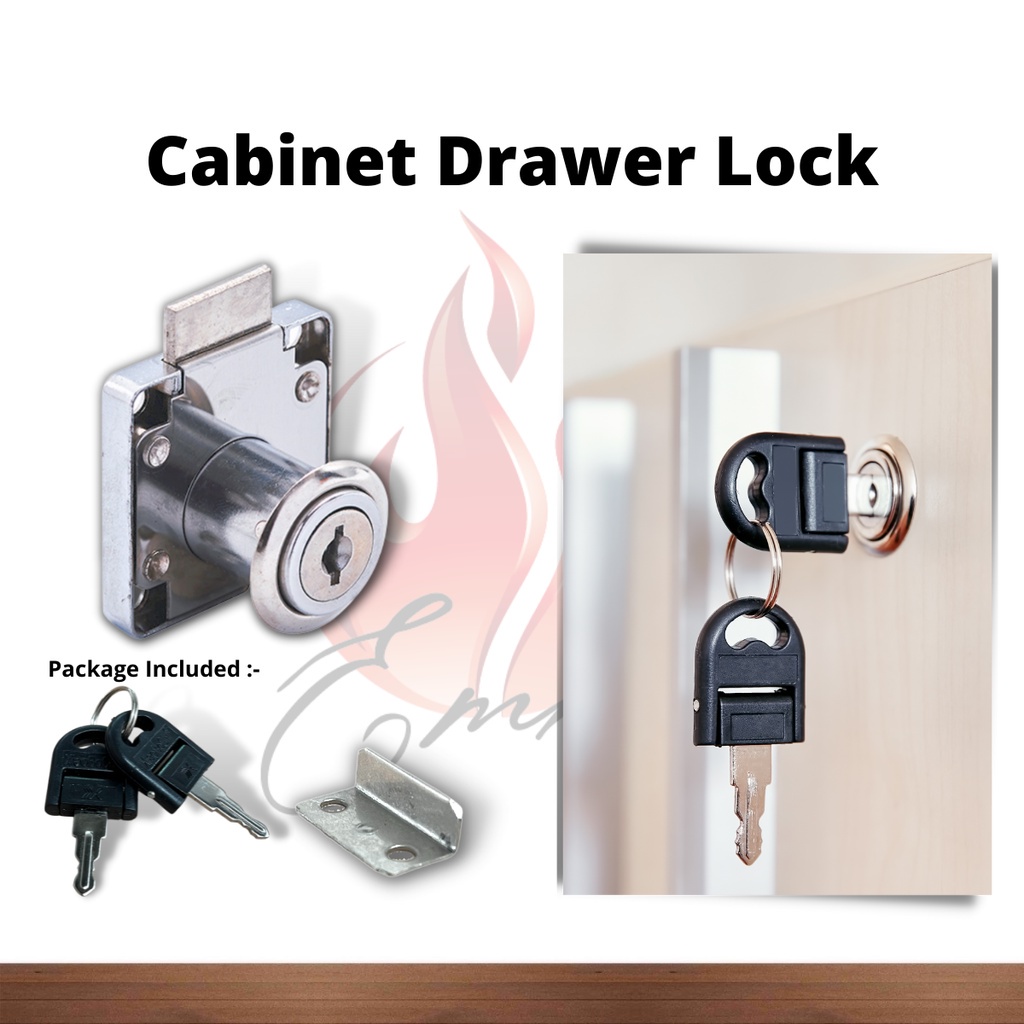 Cabinet Drawer Lock Square Security Drawer Lock Set Kunci Laci Lock ...