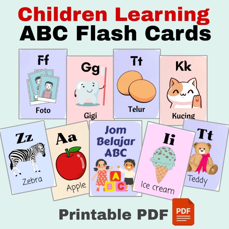 [PDF] Children Learning ABC Flash Cards (Malay & English) Preschool ...