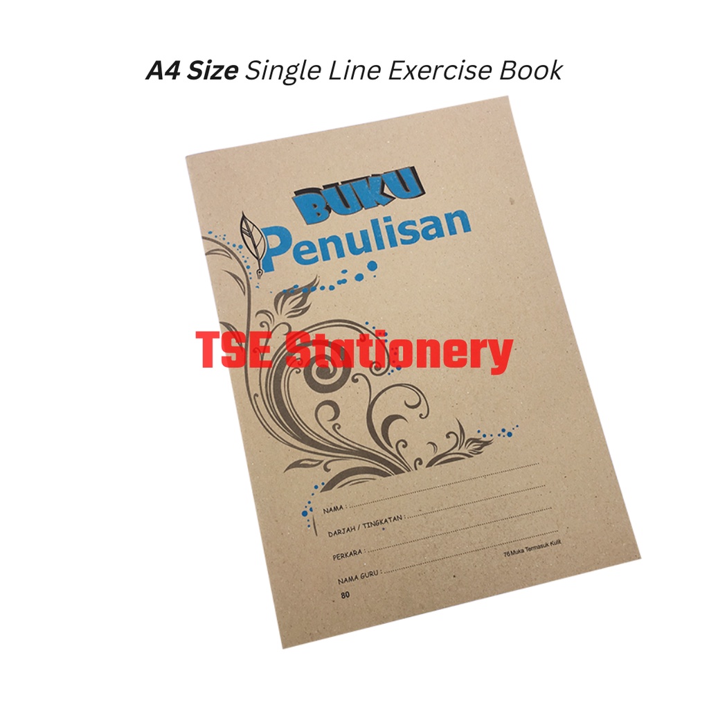 80 Pages A4 Kraft Buku Latihan Panjang / Exercise Note Book / Sains ...