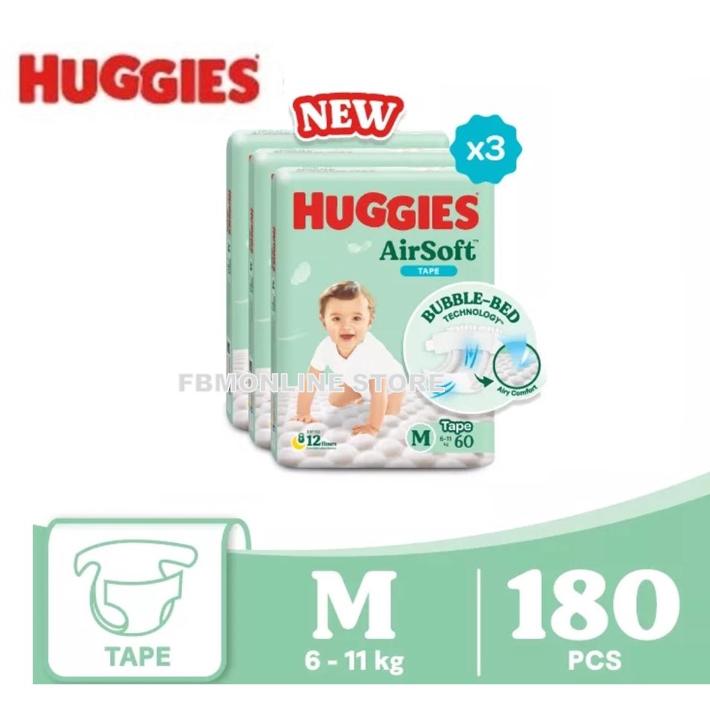 Huggies Ultra Natural Soft Diapers / Huggies AirSoft Tape M60 x 3 Super ...