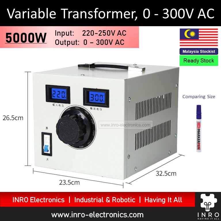 (1 order 1 unit) [5000W] Variable Transformer (with LCD), Single Phase ...