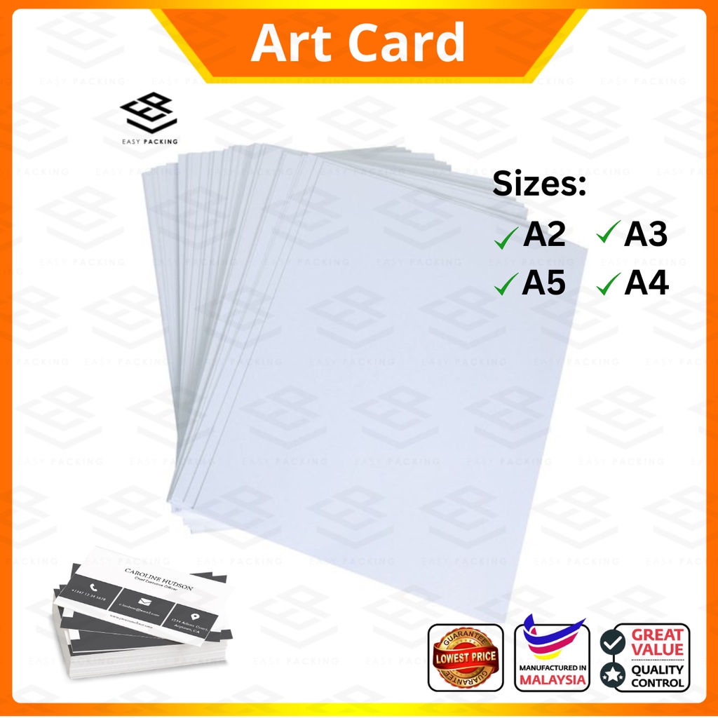 10pcs A2/A3/A4/A5 ART CARD PAPER 300gsm/270gsm/210gsm Glossy Name Card ...