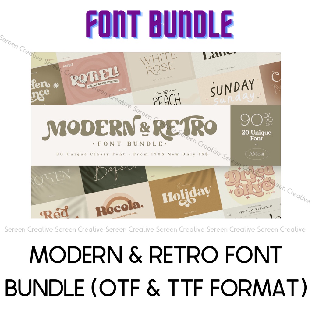 MF20 Modern & Retro Font Bundle by Amost Studio For Ipad, Procreate ...