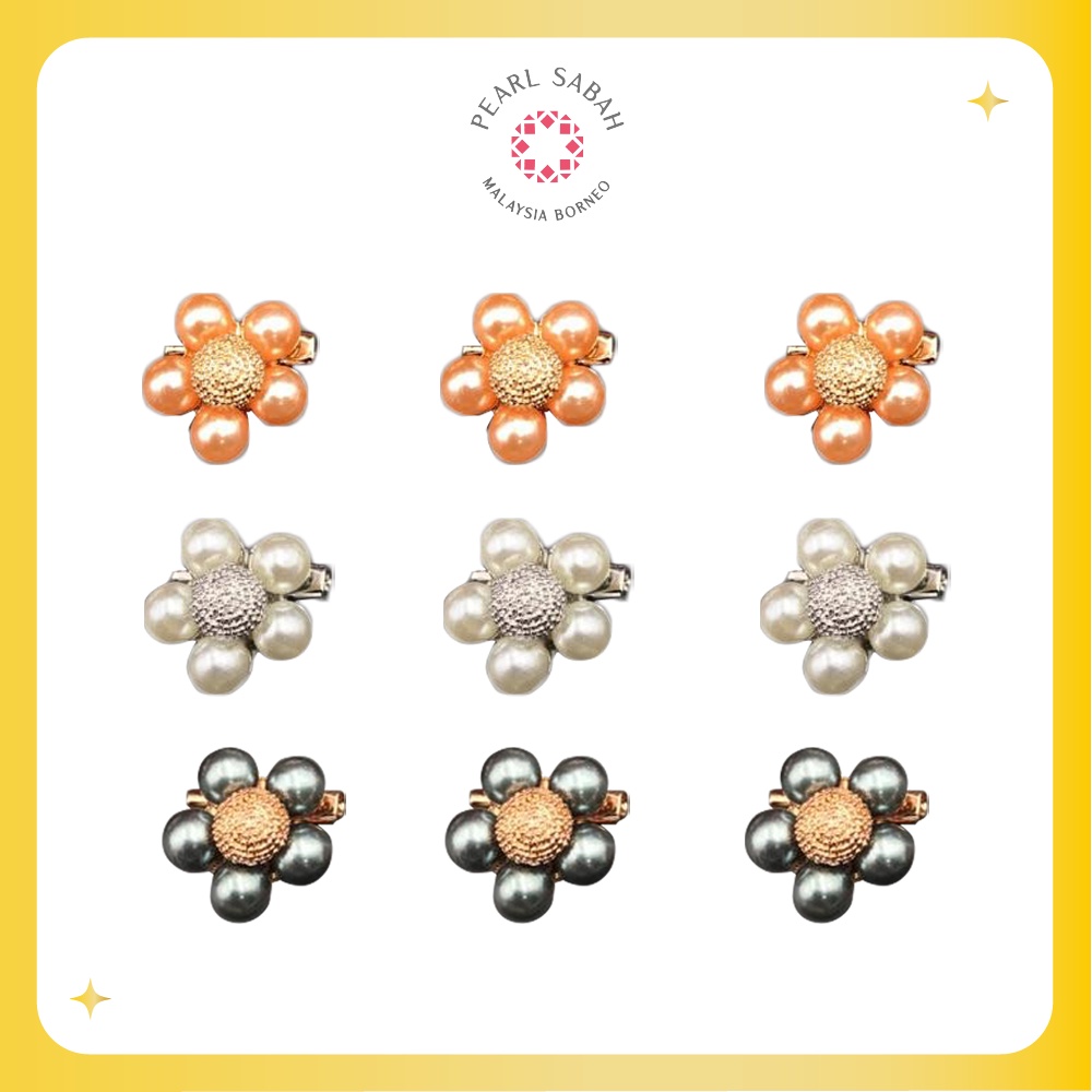 [Pearl Sabah] Baby Brooch Pearl (6PCS) | Flower Pearl Brooch ...