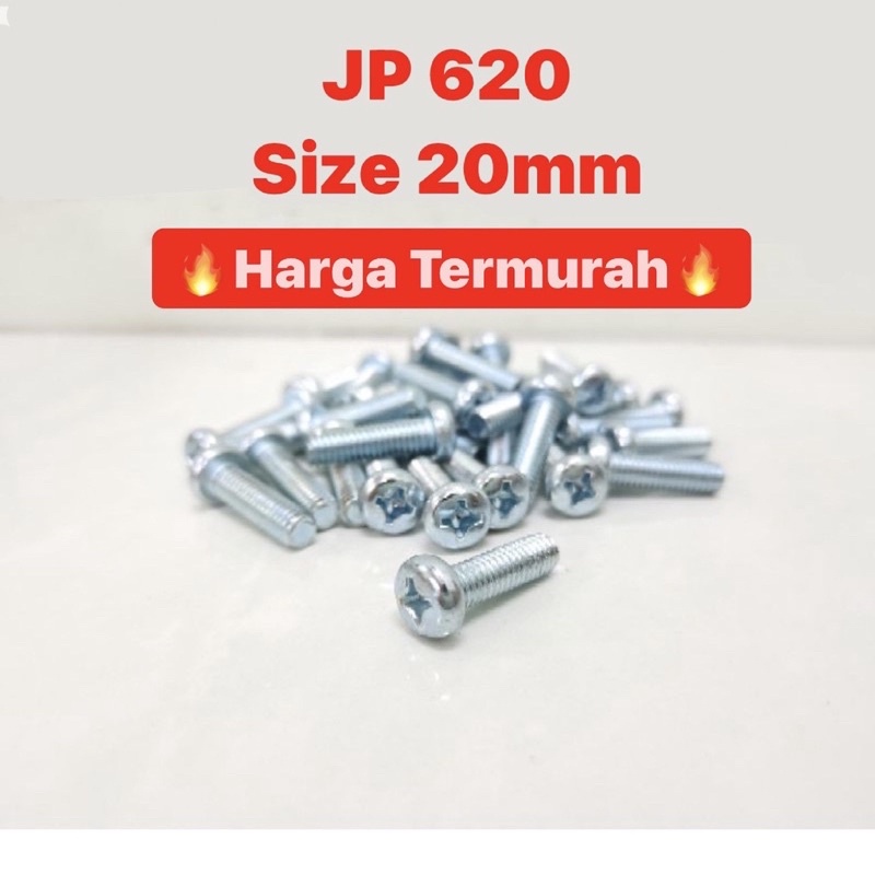 (1pcs) JP 620 JP620 M6 X 20MM PAN HEAD SCREW skru saiz 10 bunga 2cm # ...