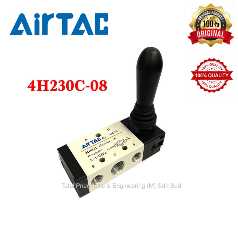 AirTAC 4H230C-08 Pneumatic Closed Centre Hand Lever Valve AirTAC Hand ...