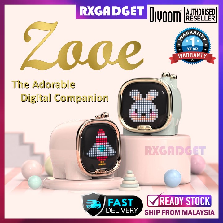[DIVOOM] ZOOE Pixel Display Portable Bluetooth Speaker With DSP LED ...