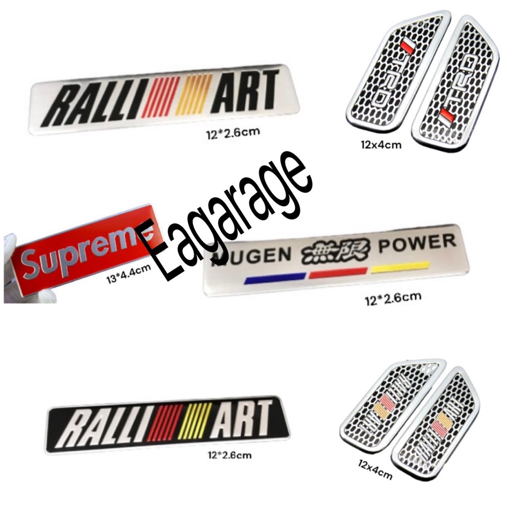 Car Fender Logo Car Emblem Logo Sticker TRD RALLIART MUGEN Supreme ...