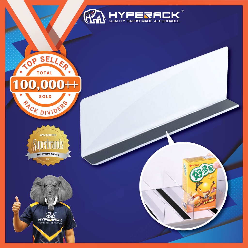 HYPERACK ™️ Gondola Rack Divider L Shape Plastic Acrylic Strong Magnet ...