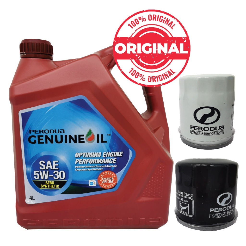 PERODUA Genuine Semi Synthetic 5w30 4L Engine Oil with Perodua Oil ...